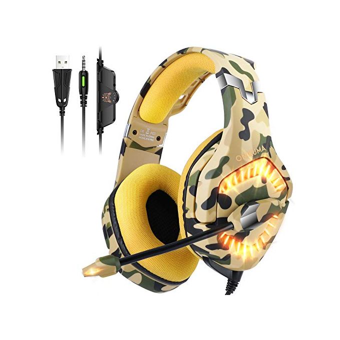 Buy Onikuma K1B Pro Camo Yellow Headset at the best price - Taha Game Shop